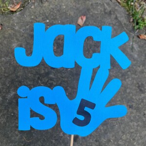 Fifth Birthday Cake Topper, Hi Five Cake Topper, Kids Birthday Topper ...