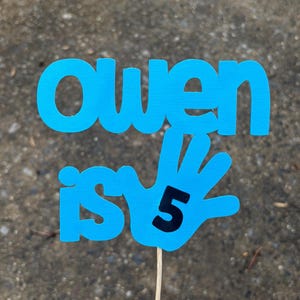 Fifth Birthday Cake Topper, Hi Five Cake Topper, Kids Birthday Topper ...