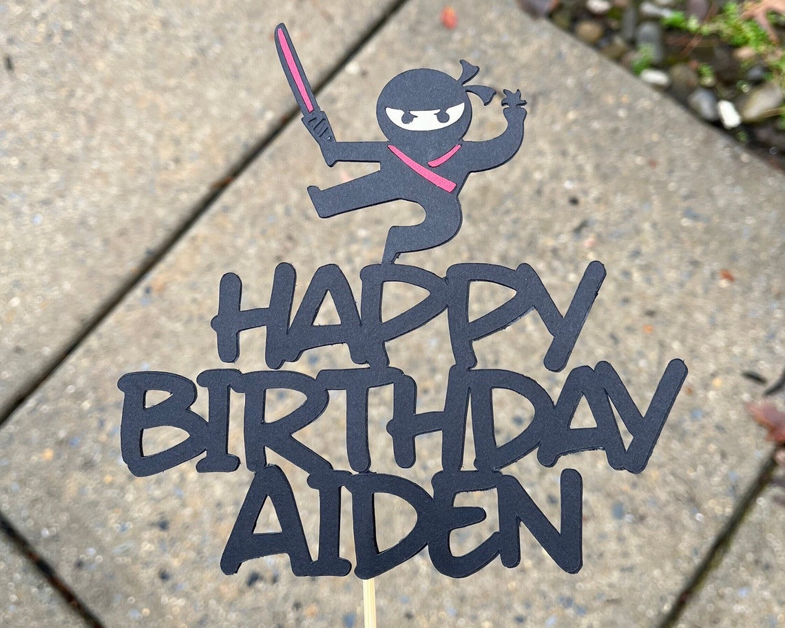 Ninja Cake Topper Ninja Birthday Ninja Birthday Party Cake - Etsy