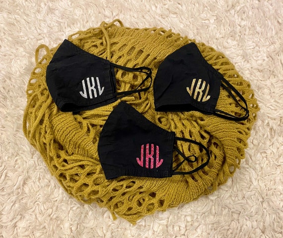 Monogram Face Mask Monogrammed Face Mask Personalized Face | Etsy