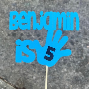 Fifth Birthday Cake Topper, Hi Five Cake Topper, Kids Birthday Topper ...