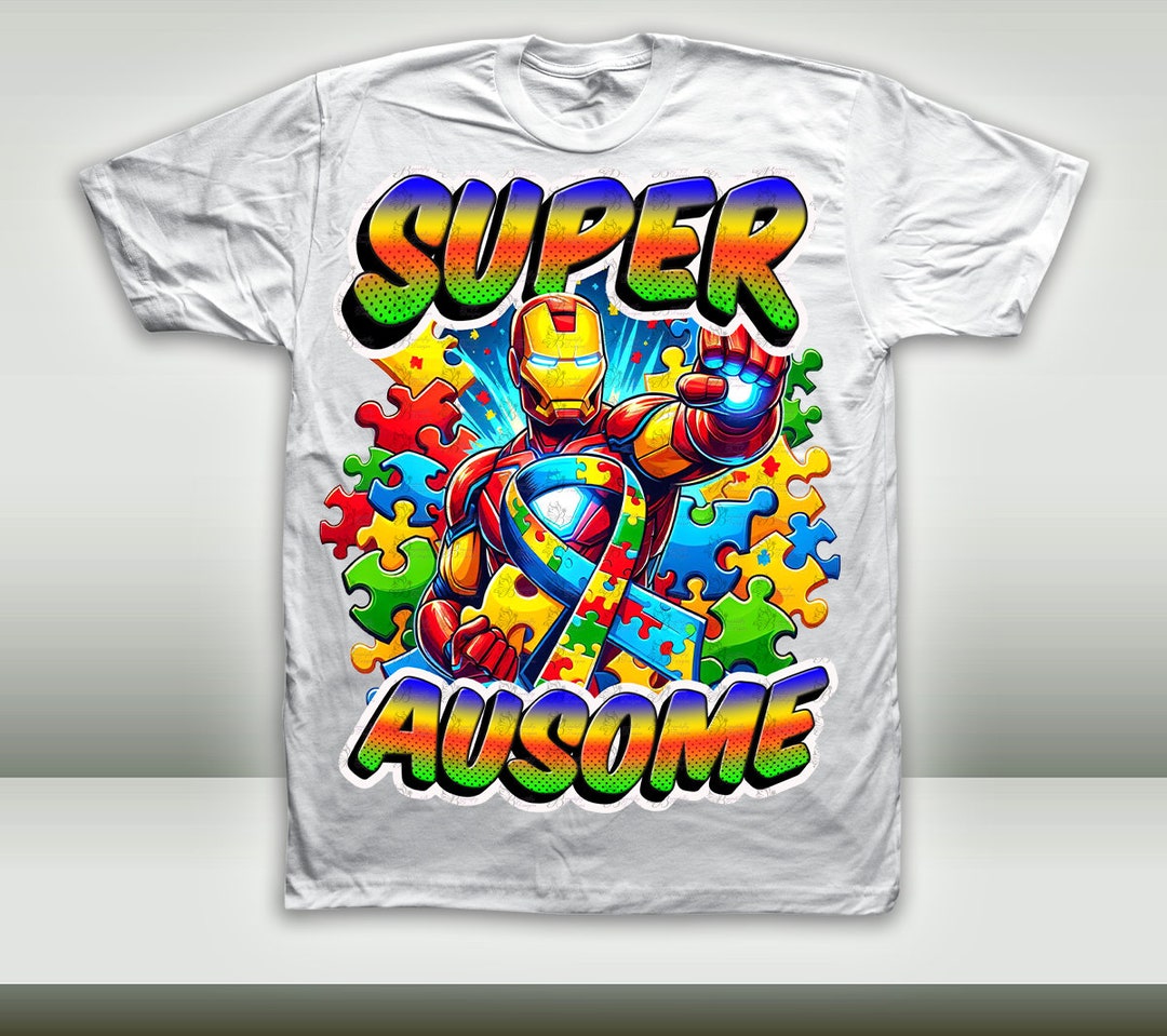 Autism Superhero Shirt Design PNG Ironman - Etsy