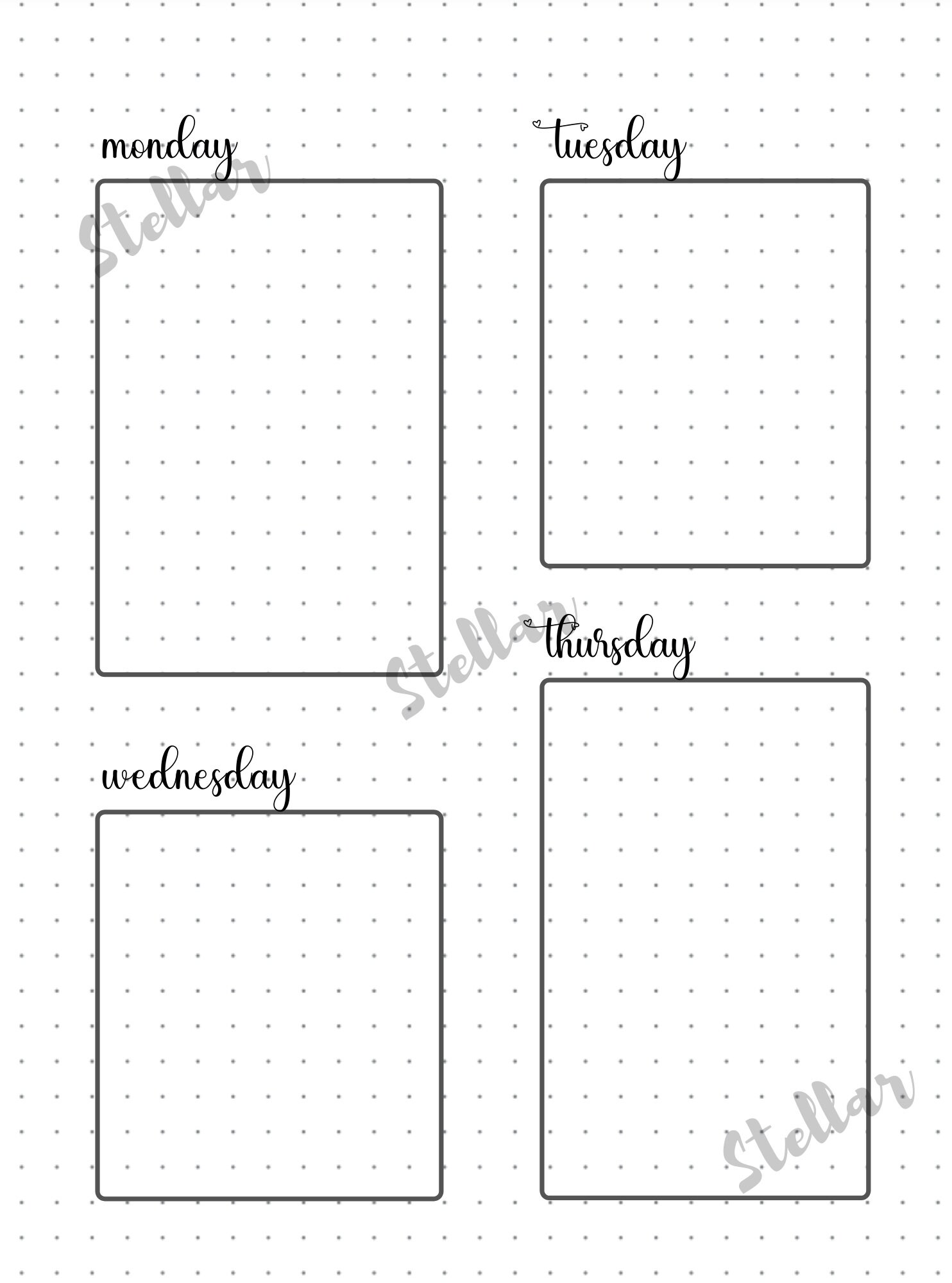 PDF I Printable Weekly Bullet Journal Spread - Etsy