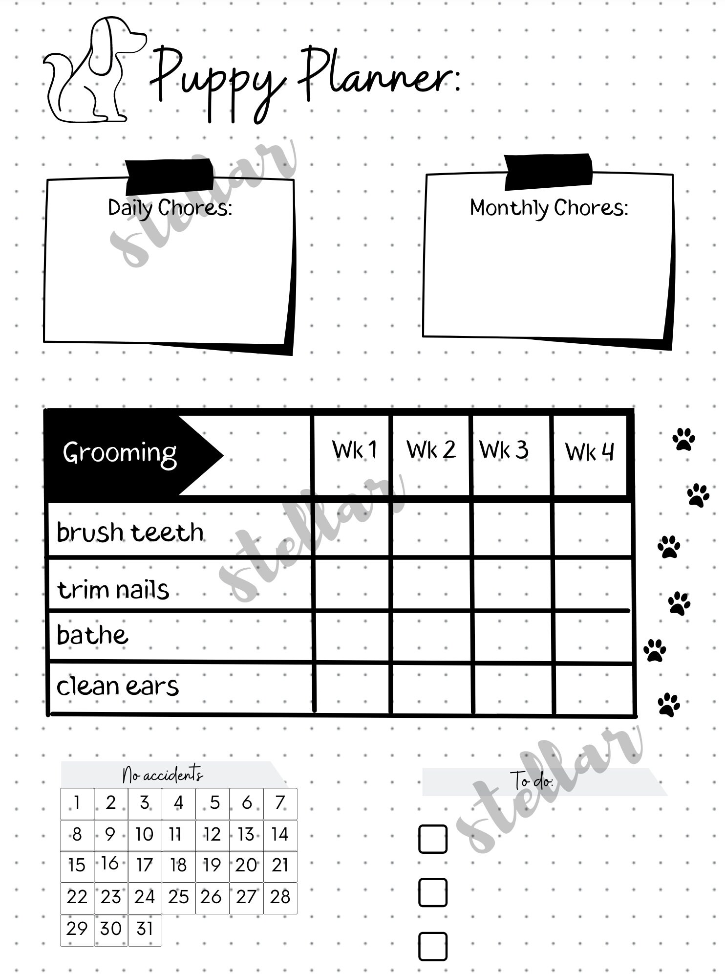 PDF I Printable Puppy/dog Planner Bullet Journal - Etsy