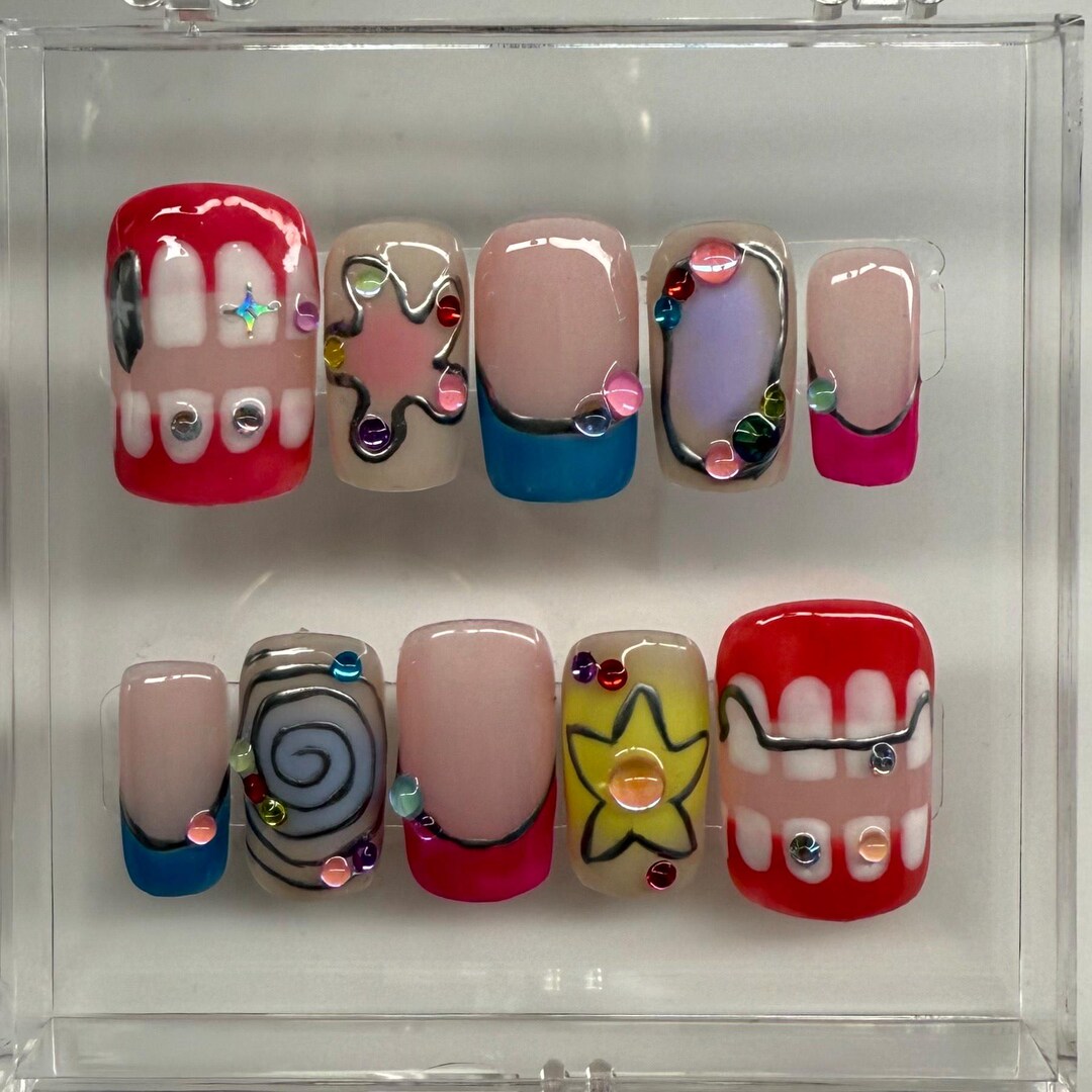 Tooth Gem Press on Nails - Etsy