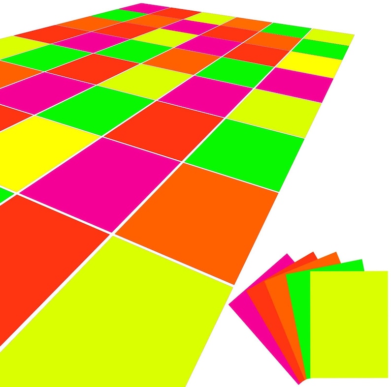 Glow Party Floor /fluorescent Neon Cardstock/neon Papper DIY - Etsy