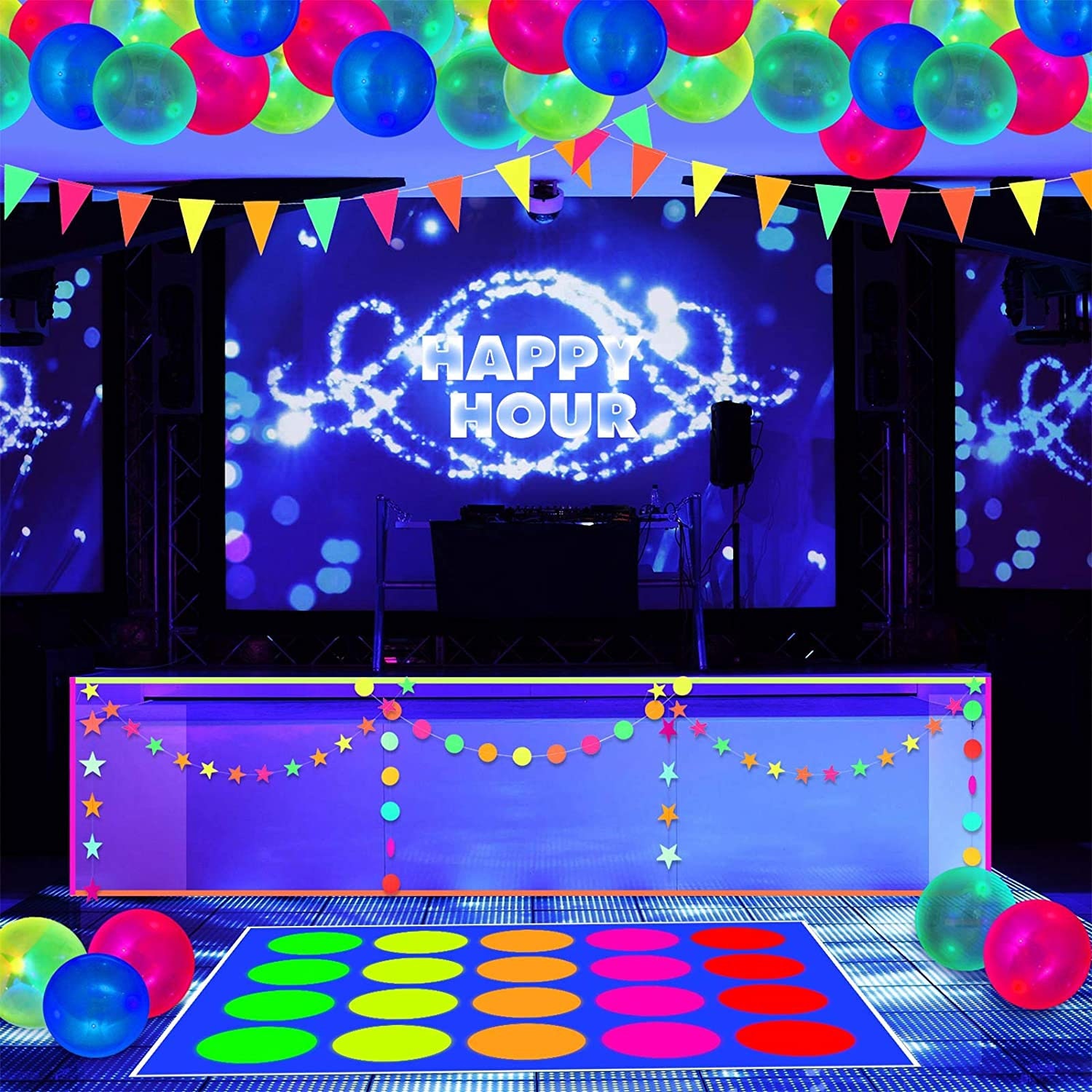 Glow Party Dance Floor/fluorescent Neon Cardstock/blacklight - Etsy