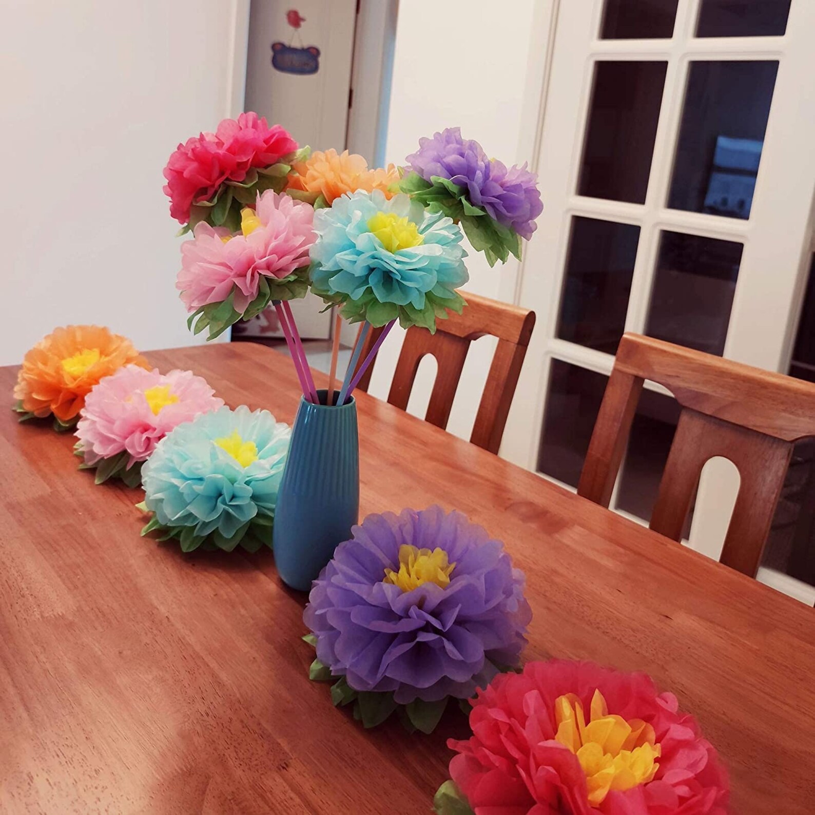 Colorful Paper Flowers Set,10 Pcs Tissue Paper Flowers, DIY Birthday ...