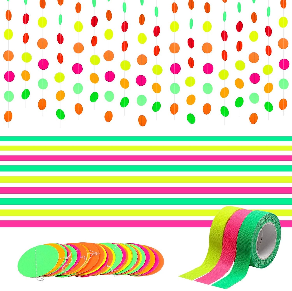 Glow Party Supplies/neon Party Set/blacklight Reactive - Etsy