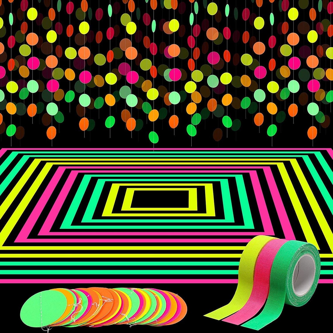 Glow Party Supplies/neon Party Set/blacklight Reactive - Etsy