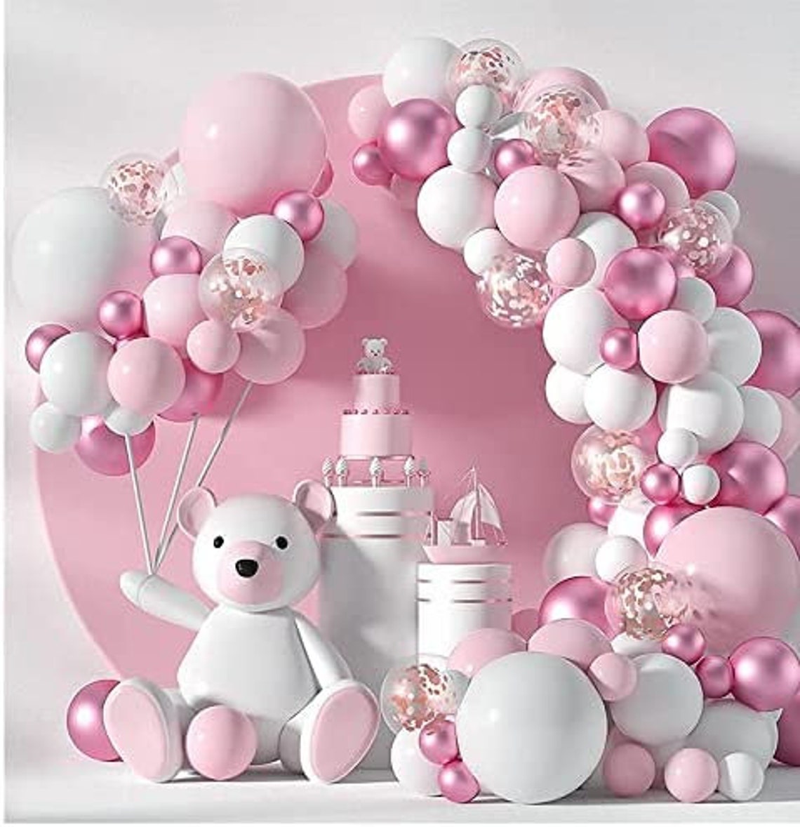 Pink Theme Arch Kit Pastel Pink chrome Pinkwhite and Rose - Etsy