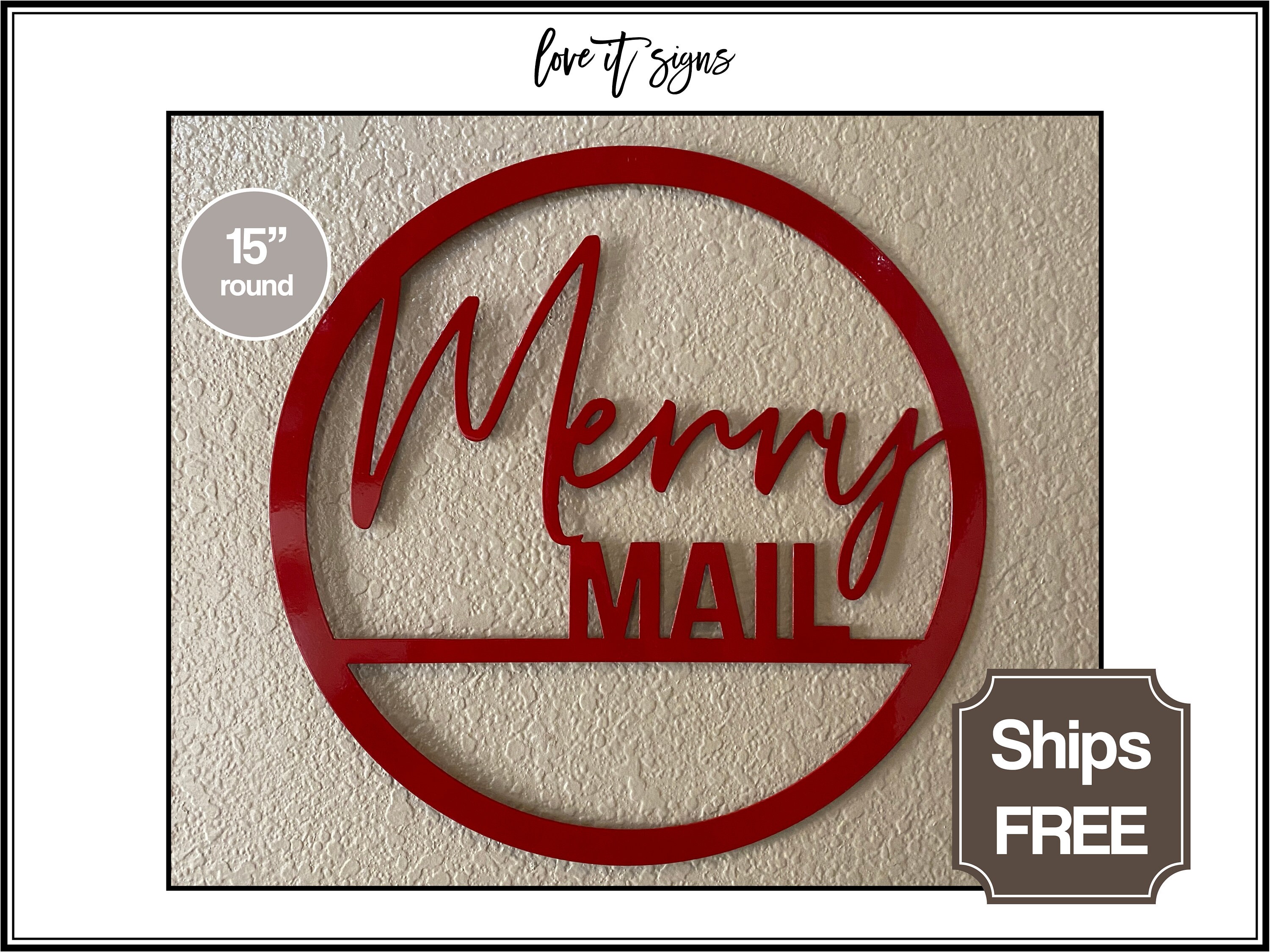 Merry Mail Wall Card Display, Holiday Card Hanger, Metal Unique Home ...