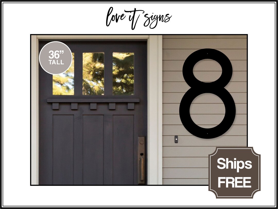 36 Inch Tall House Numbers, Giant Mailbox Personalized Address Metal ...