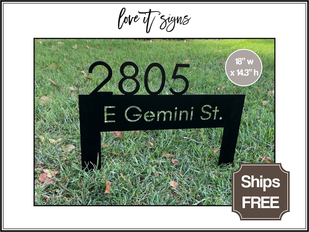 Personalized Address Metal Sign Cutout Plaque Custom Metal - Etsy