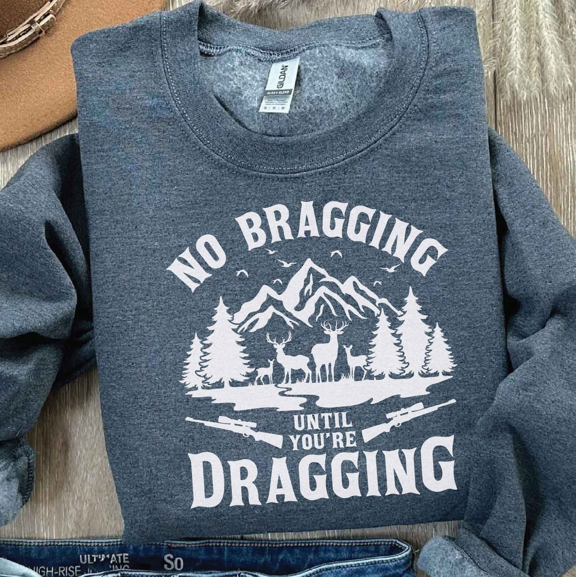 No Bragging Until Your Dragging Svg, Funny Deer Svg, Hunting Digital ...