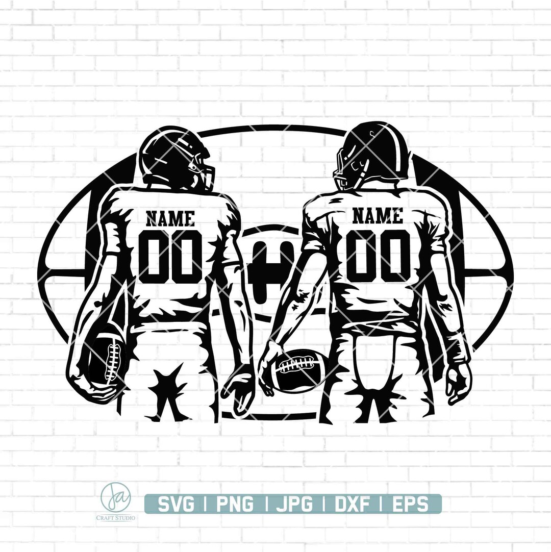 2 Football Player Svg | Personalized Name | Football Name Svg ...