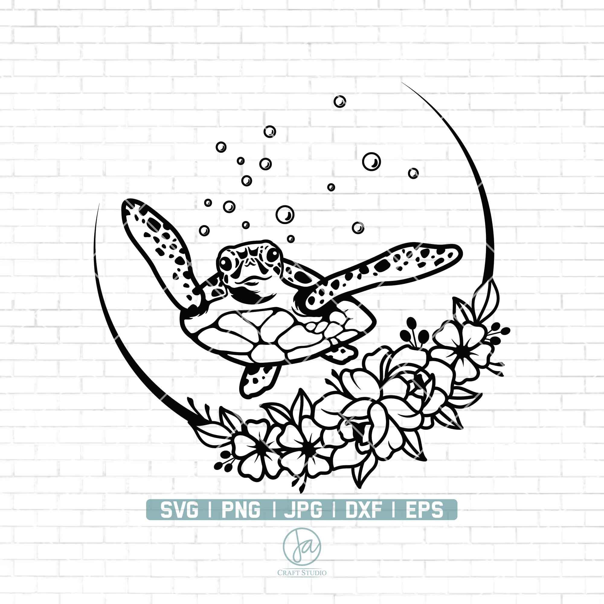 Floral Turtle Svg Sea Turtle Svg Flower Turtle Svg - Etsy Canada