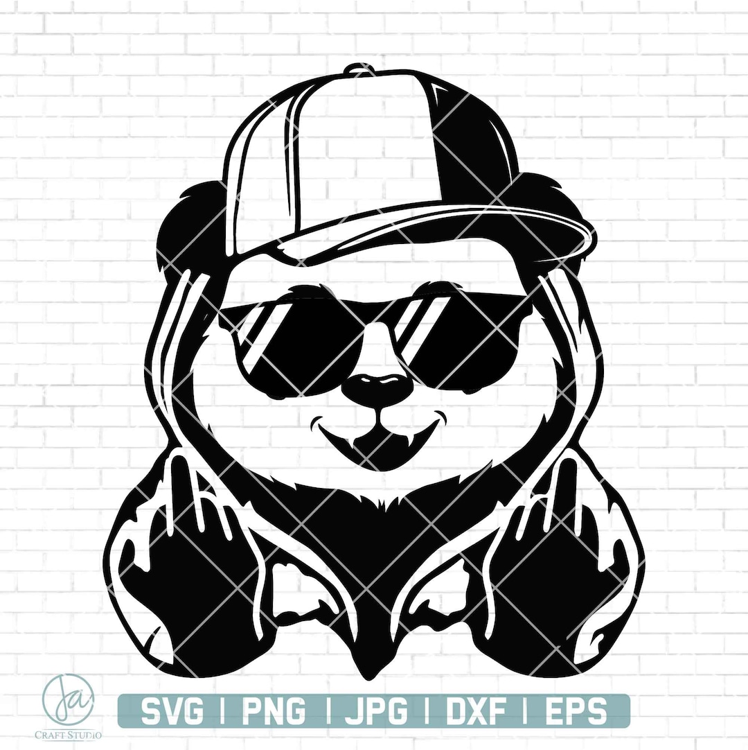 Panda Middle Finger Svg | Cute Panda Svg | Gangster Panda Svg | Cool ...