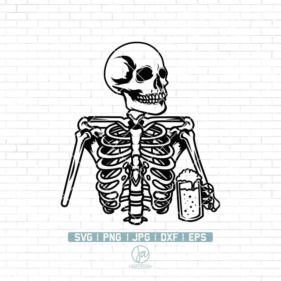 Skeleton Drinking Beer SVG | Lager SVG | Draft Beer SVG | Alcoholic ...
