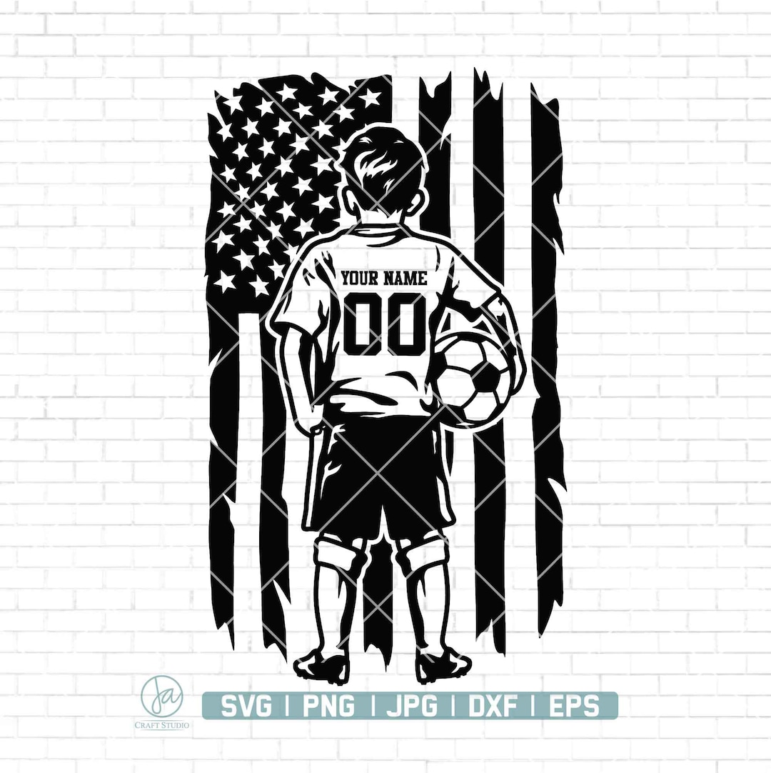 US Soccer Kid Player Svg | Personalized Name Svg | Soccer Kid Svg ...