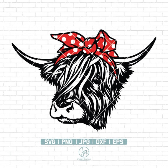Highland Cow Bandana SVG Cow Image Highland Heifer Svg - Etsy
