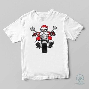 Biker Santa SVG | Cute Funny Christmas SVG | Cool Santa Claus Riding ...