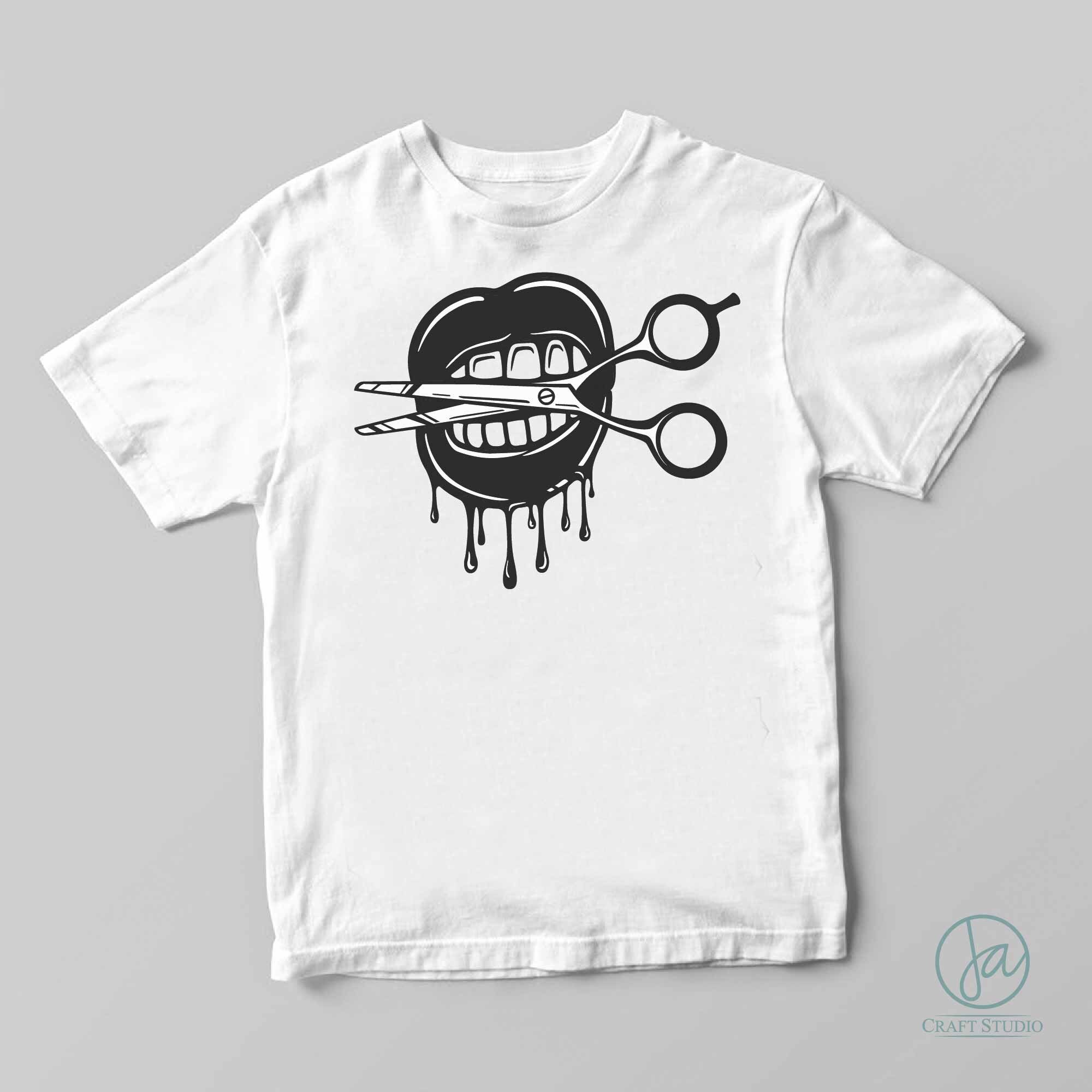 Lips Bite Scissors Svg File | Barber SVG | Hair Stylist SVG | Woman ...