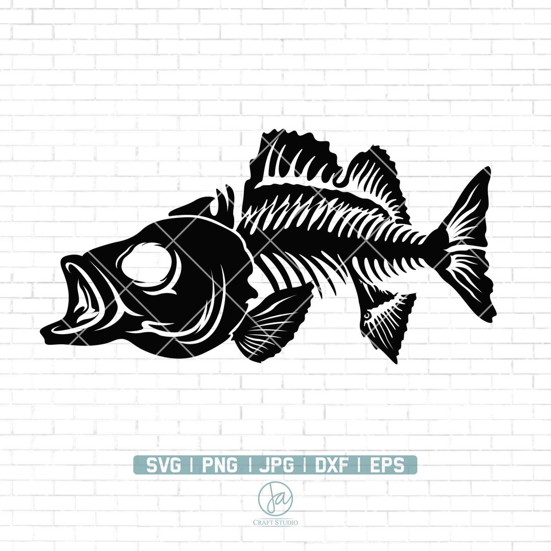 Skeleton Fish Svg | Fish Bone Svg | Piranha Svg | Angler Fish SVG | Sea ...