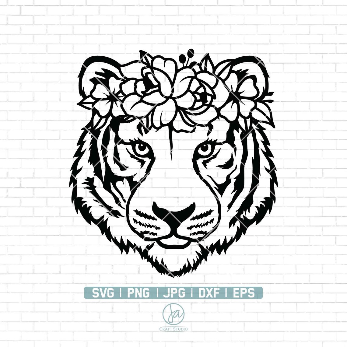 Tiger Svg Png Floral Tiger Svg Tiger With Flowers Svg - Etsy