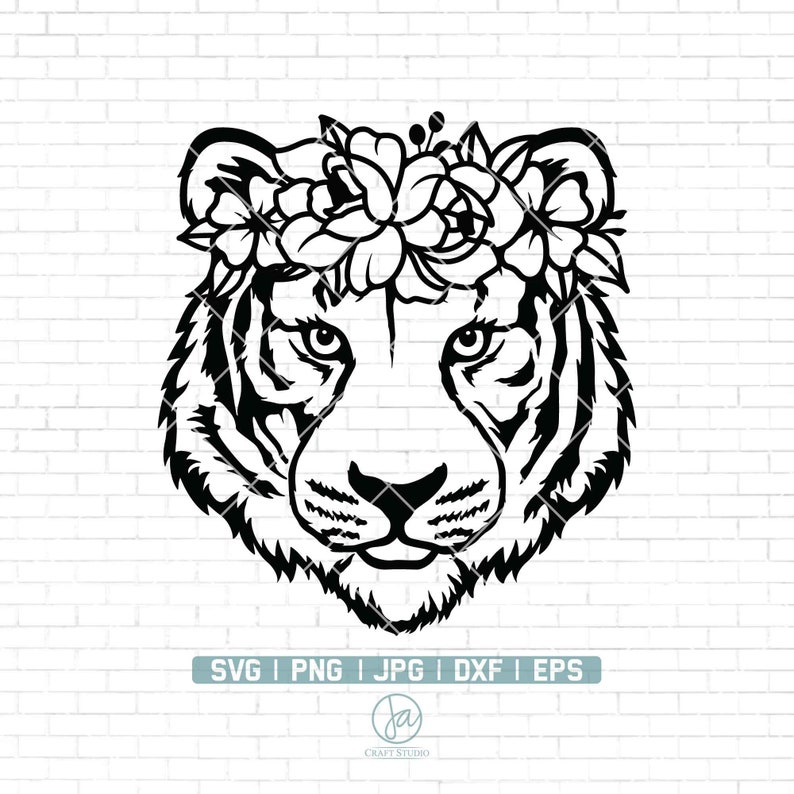 Tiger Svg Png Floral Tiger Svg Tiger With Flowers Svg - Etsy