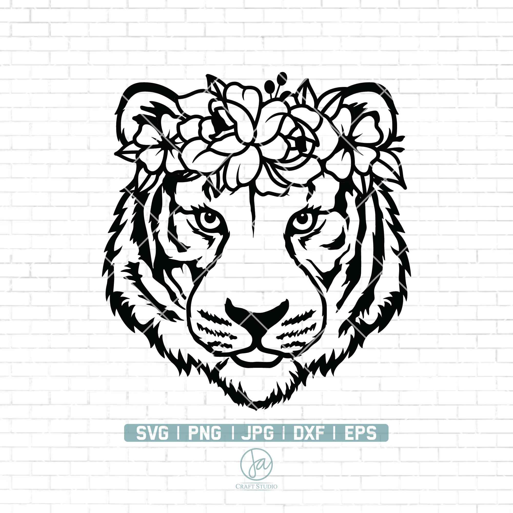 Tigre Svg Png / Tigre Floral Svg / Tigre con Flores Svg / Cara - Etsy ...