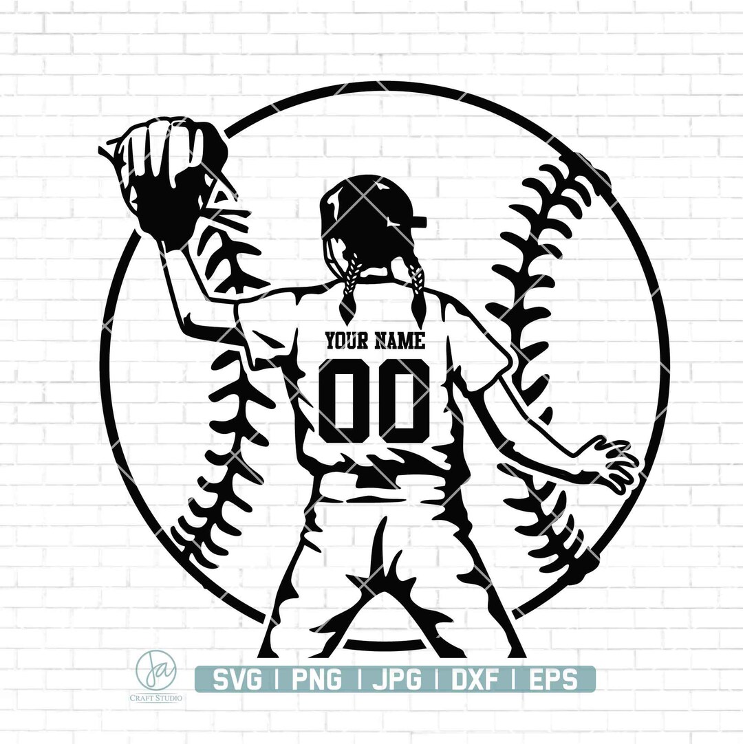 Personalized Name Svg | Ball Catcher Svg | Softball Player Svg ...