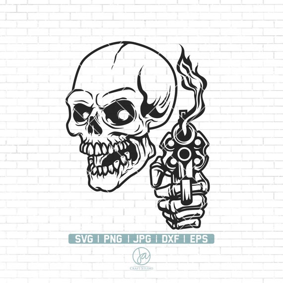 Skull With Guns Svg Skull SVG Skull Clipart Guns Svg - Etsy