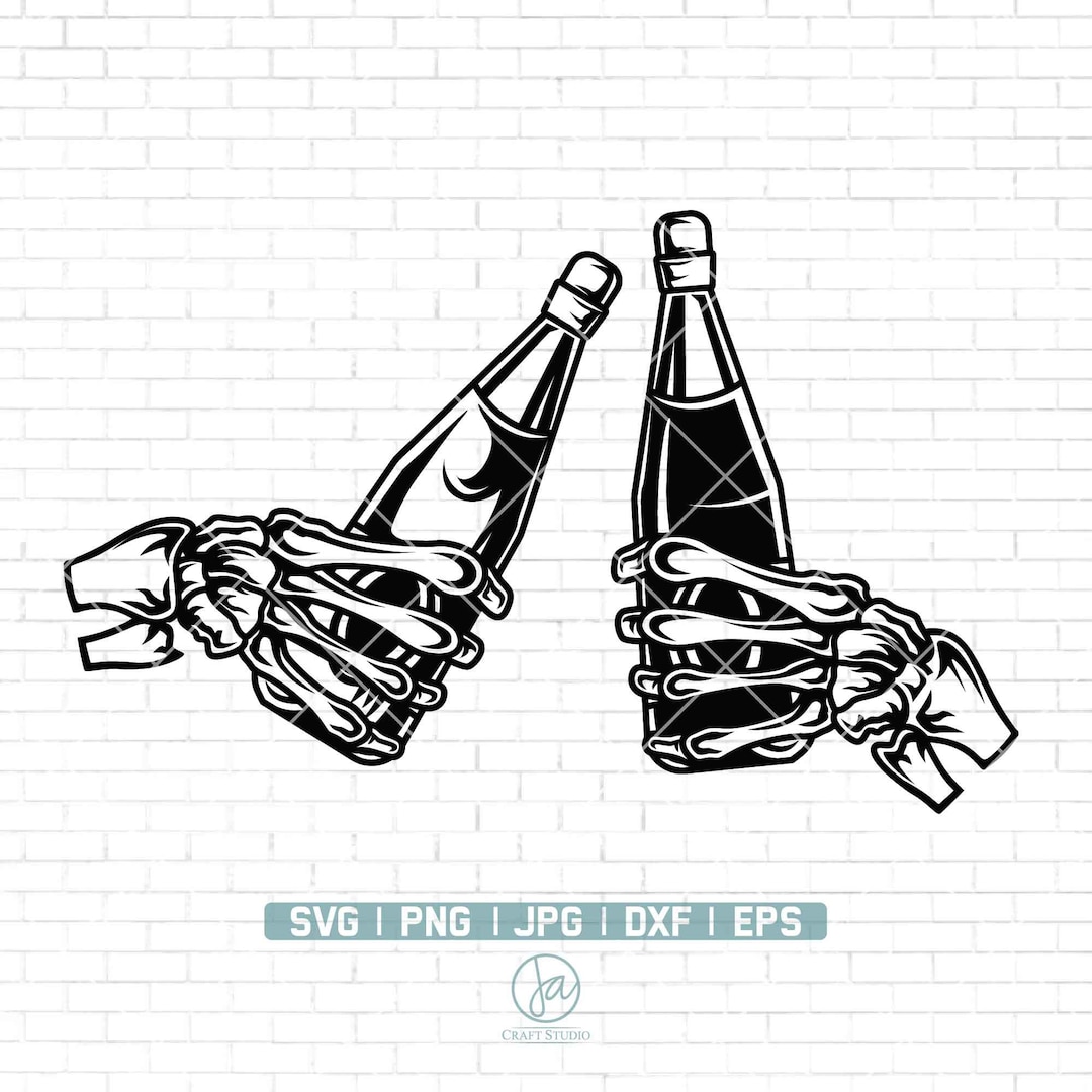 Skeleton Cheers SVG | Toast SVG | Skeleton Hand Holding a Beer Mug ...