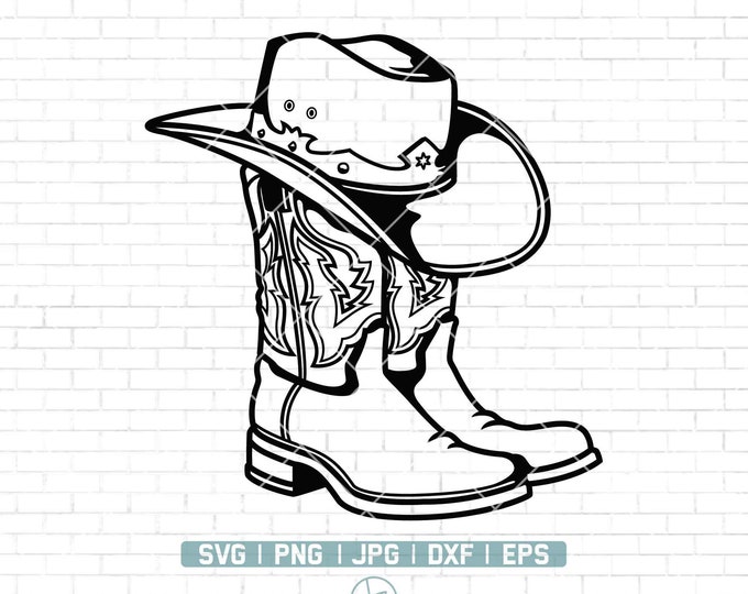 Cowboy Boots Outline #2 SVG, Cowboy Boots SVG, Cowboy Svg, Cowboy Boots ...