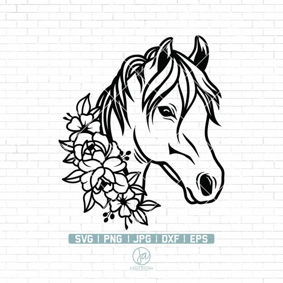 Horse Svg Floral Horse Svg Horse With Flowers Svg Horse - Etsy