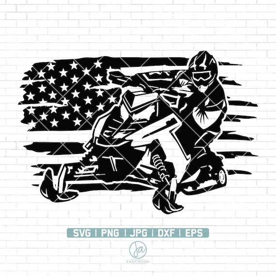 US Snowmobile Rider SVG Winter SVG Snowmobiler Svg | Etsy