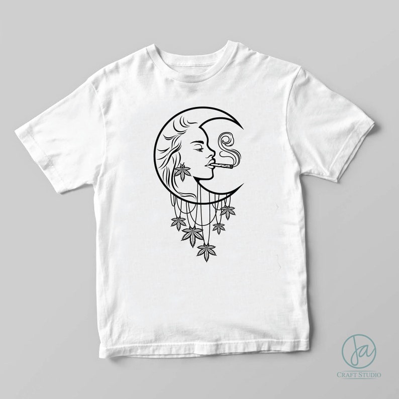 Weed High Smoking Moon Smoking Joint Svg Smoking Cannabis - Etsy