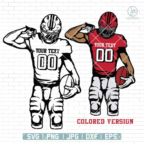 Layered Football Player Svg - Etsy