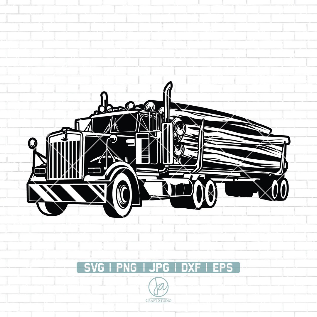Logging Truck Svg | Logging Truck Clipart | Truck Svg | Logging Truck ...