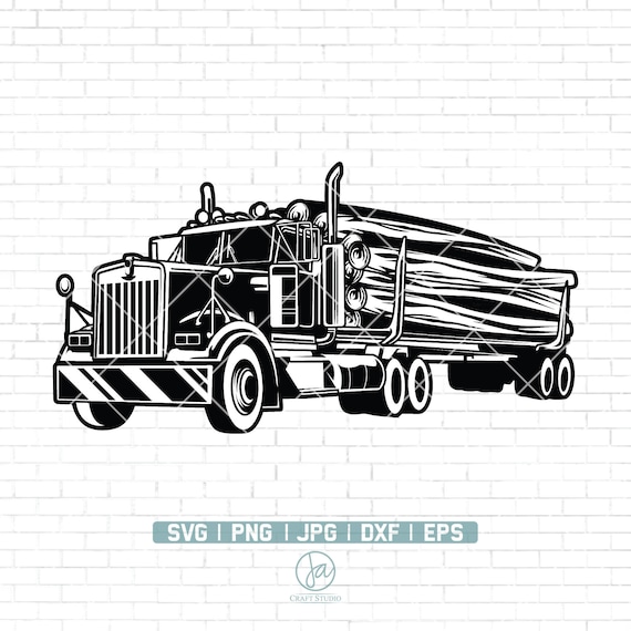 Logging Truck Svg Logging Truck Clipart Truck Svg | Etsy