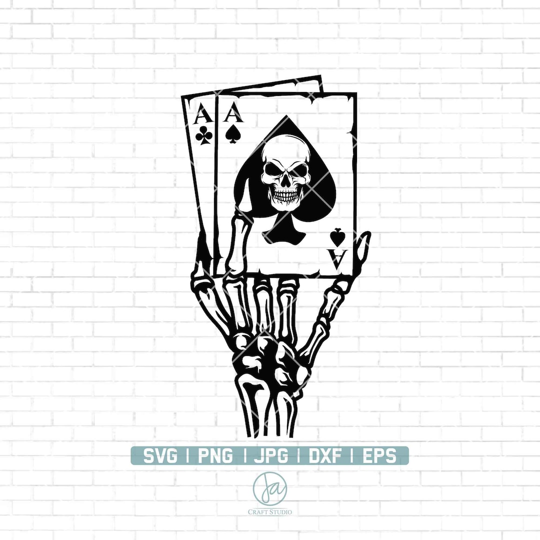 Pocket Aces Skull SVG | Poker SVG | Playing Cards Svg | Skull Gambler ...