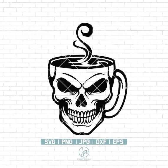Skull Coffee Svg Coffee Lover Svg Caffeinated Svg Death - Etsy