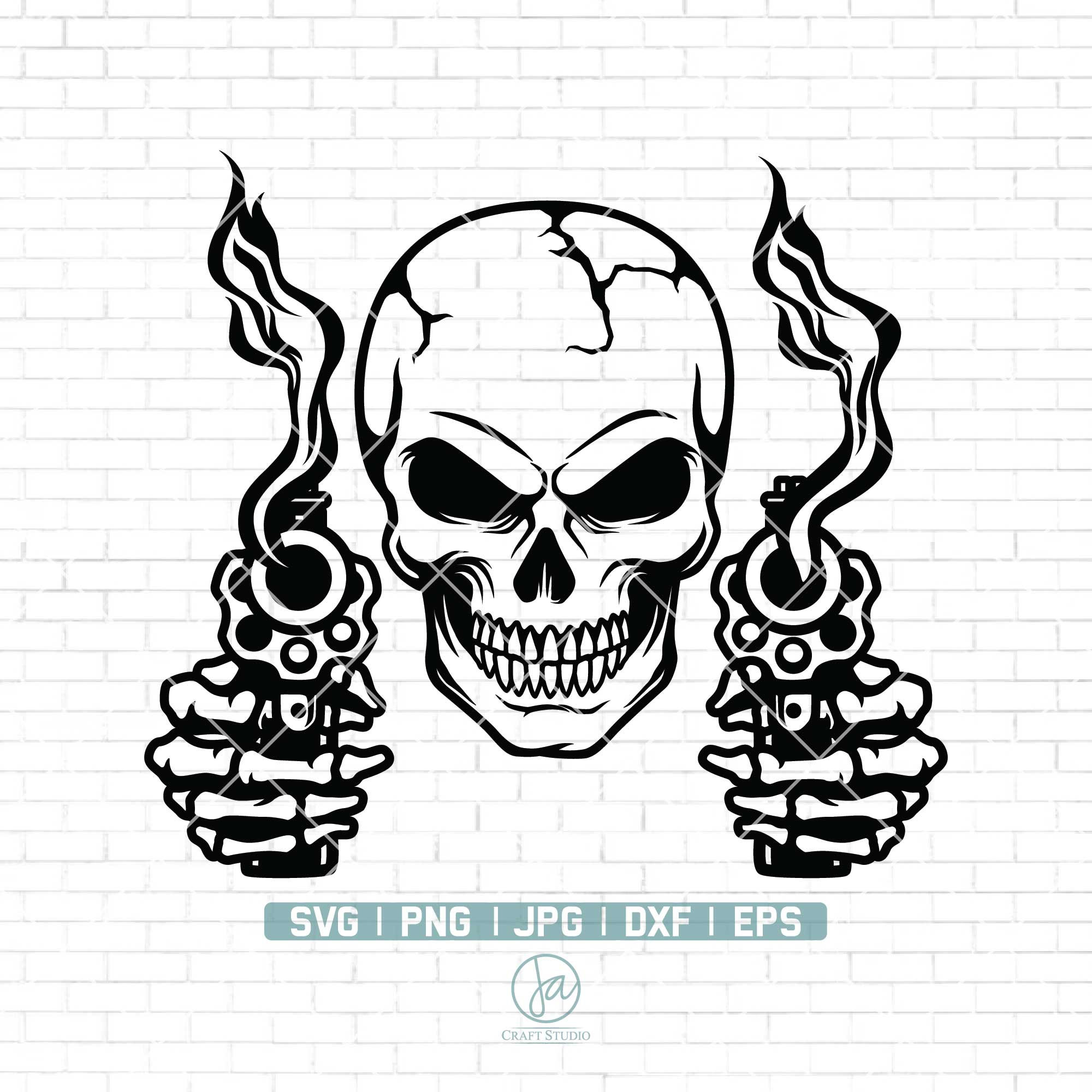 How To Draw A Skull With Guns