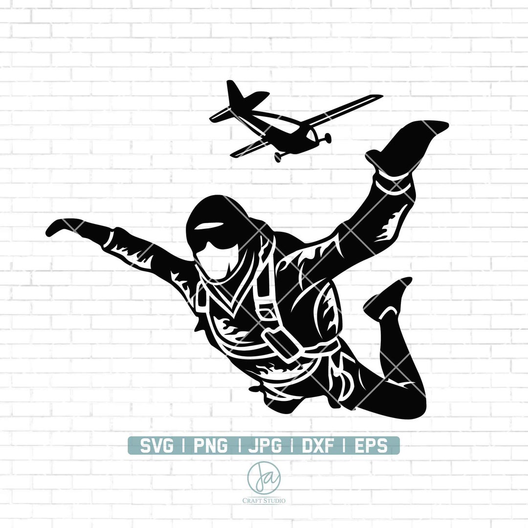 Sky Diving Svg | Sky Dive Svg | Sky Diver SVG | Sky Diving Vector ...