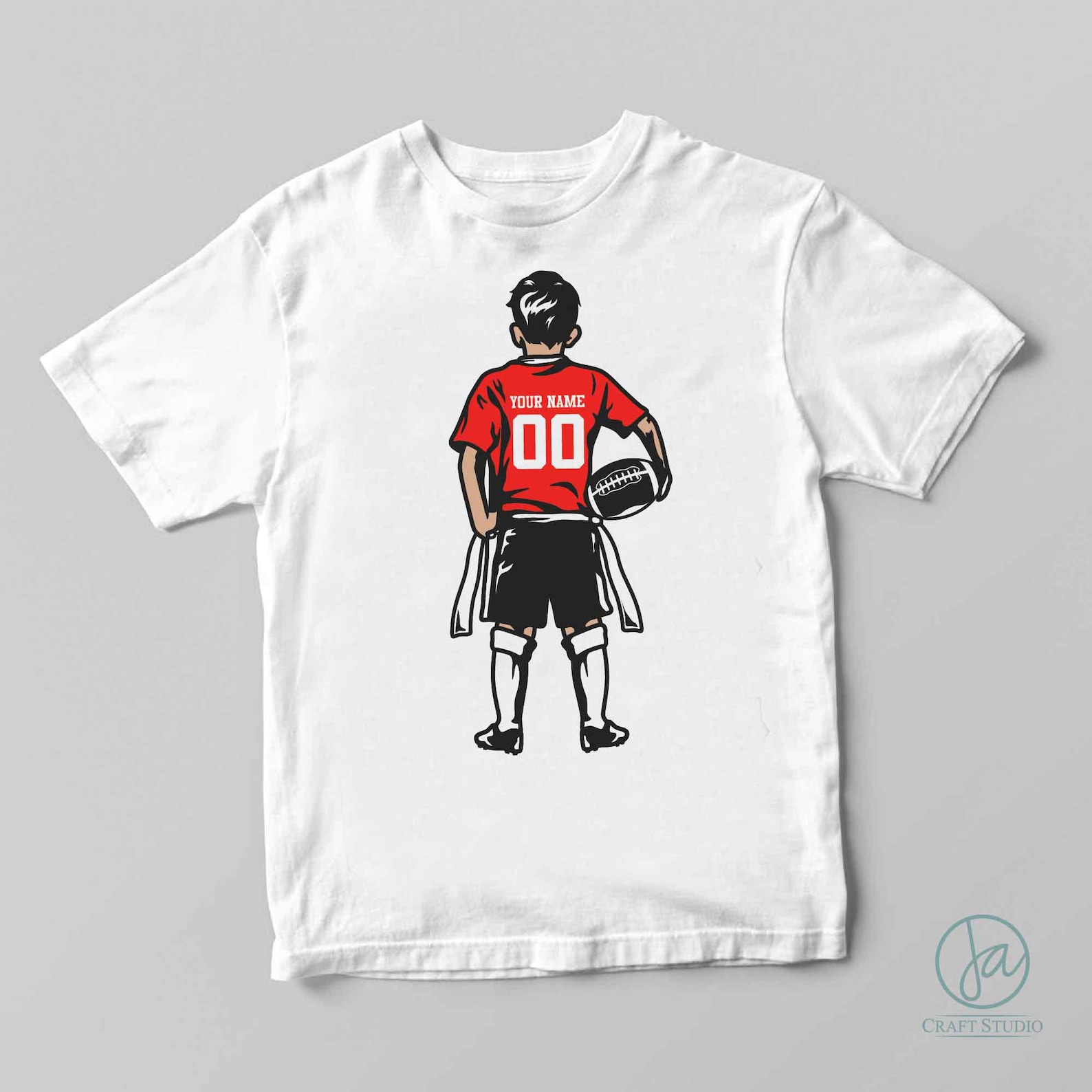 Flag Football Boy Svg | Personalized Name | Football Player Svg | Flag ...