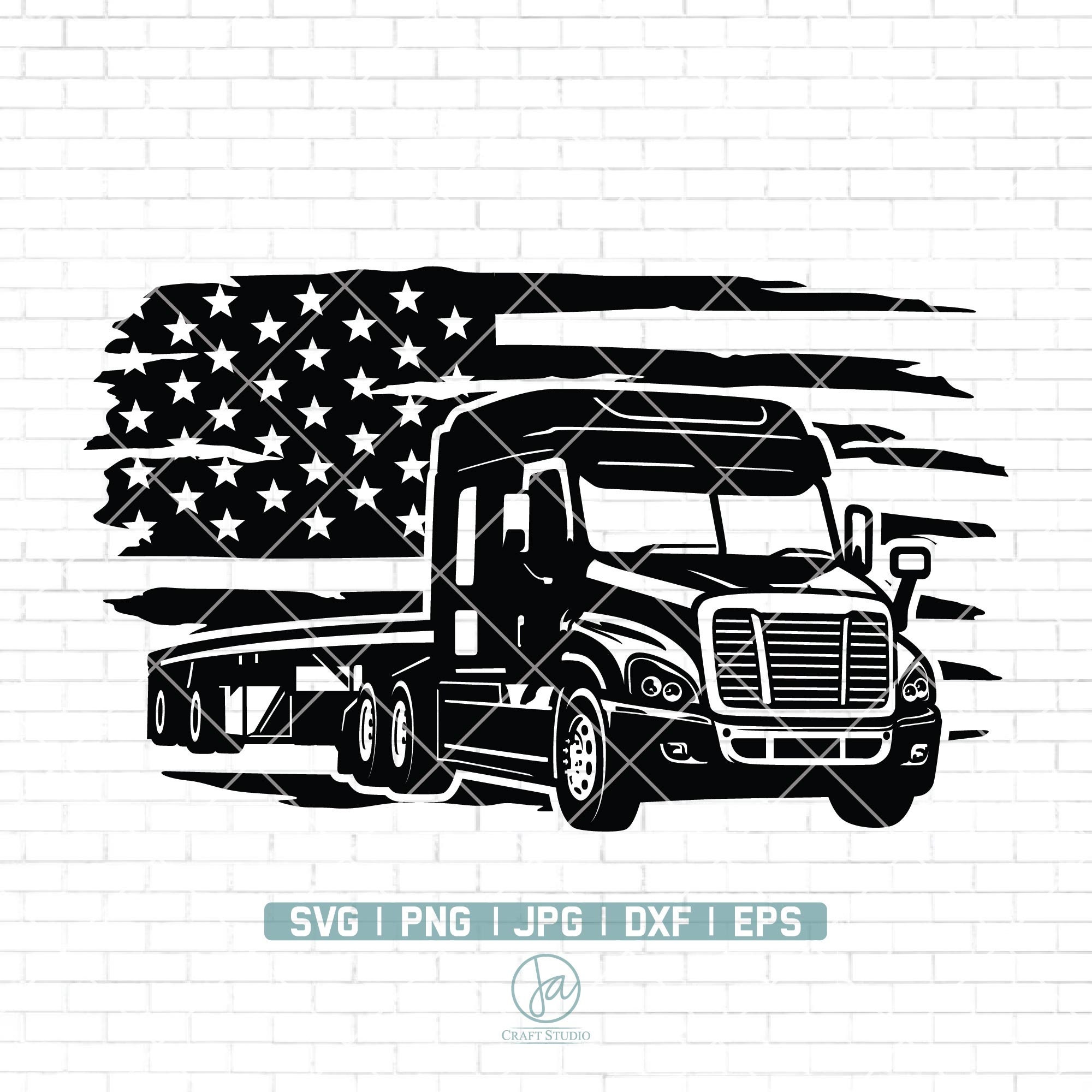 Buy US Flatbed Semi Truck SVG Truck Shirt Trucker SVG Semi Online in ...