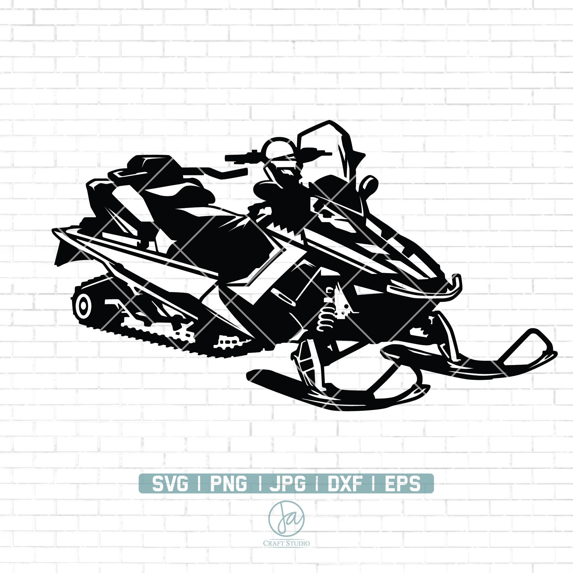 Black And White Snowmobile Clipart