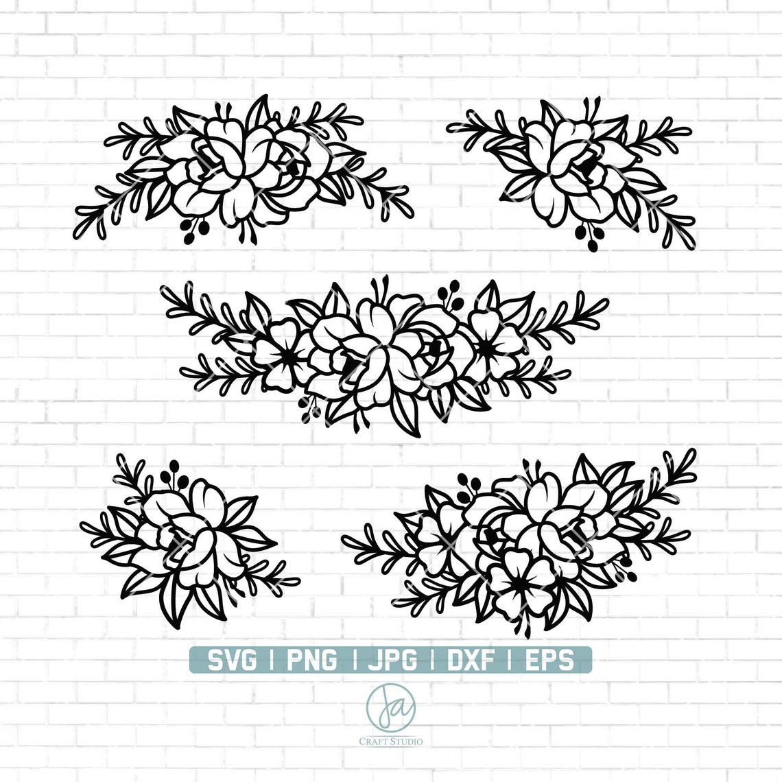 Flower Svg Bundle Floral Svg Floral Arrangement Svg - Etsy