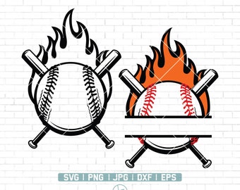 Softball Flames Svg - Etsy
